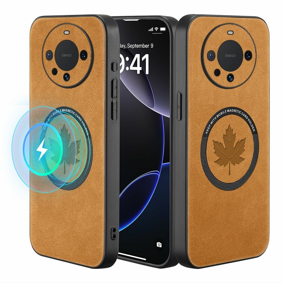 Рисунок кленового листа MagSafe чехол для Huawei Mate 60 Pro/ Mate 60 Pro+(Хуавей Мате 60 Про/Мате 60 Пр Плюс) Нескользящий и удобный