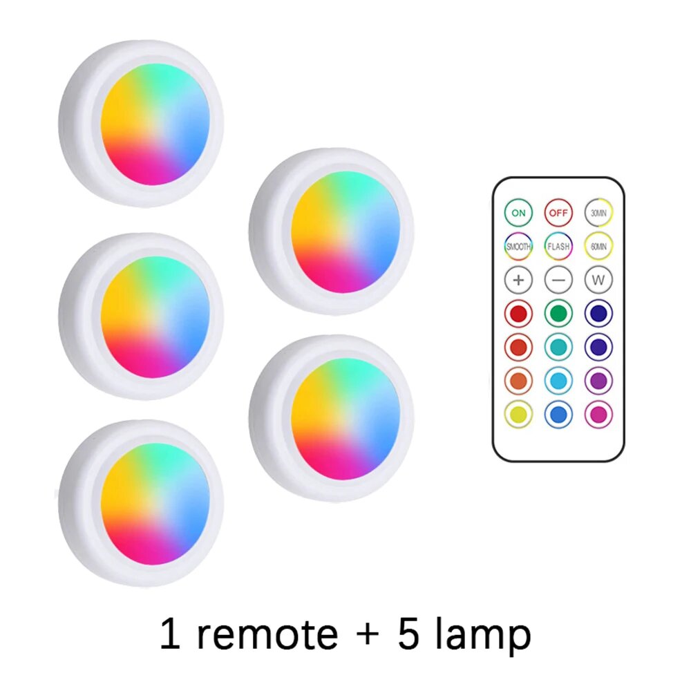 RGB LED лампа с пультом 1 remote 5 lamp