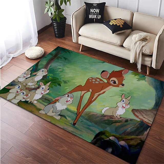 Ковер Miniso с принтом Disney Bambi, подходит для украшения гостиной и спальни, детская нескользящая диванная подушка/коврик для двери/напольный коврик.