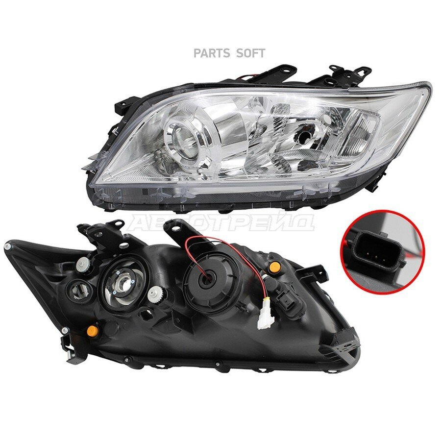 Фара Toyota RAV4 (XA30) 10-13 (Слева/ Галоген/ С электрокорректором) от официального дистрибьютора, SAT, артикул ST21211Q9LLDEM