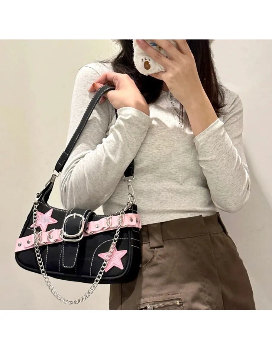 Джинсовая сумка y2k кросс-боди через плечо подростковая