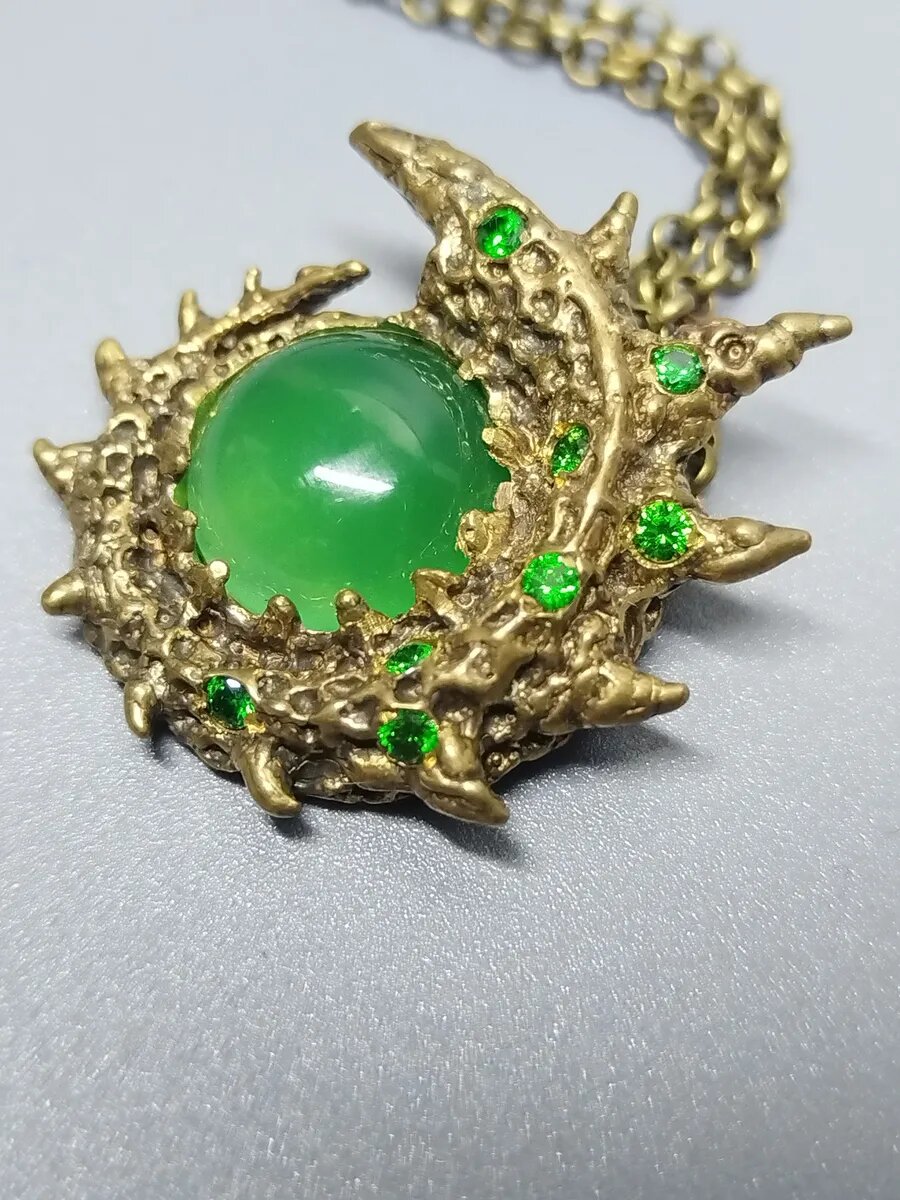 Подвеска, агат, фианит