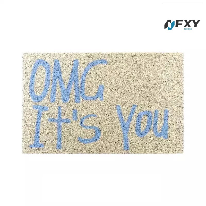 Эксклюзивный ковер для напольного покрытия OMG It's You в белом цвете с синей надписью личность 50 на 80 см