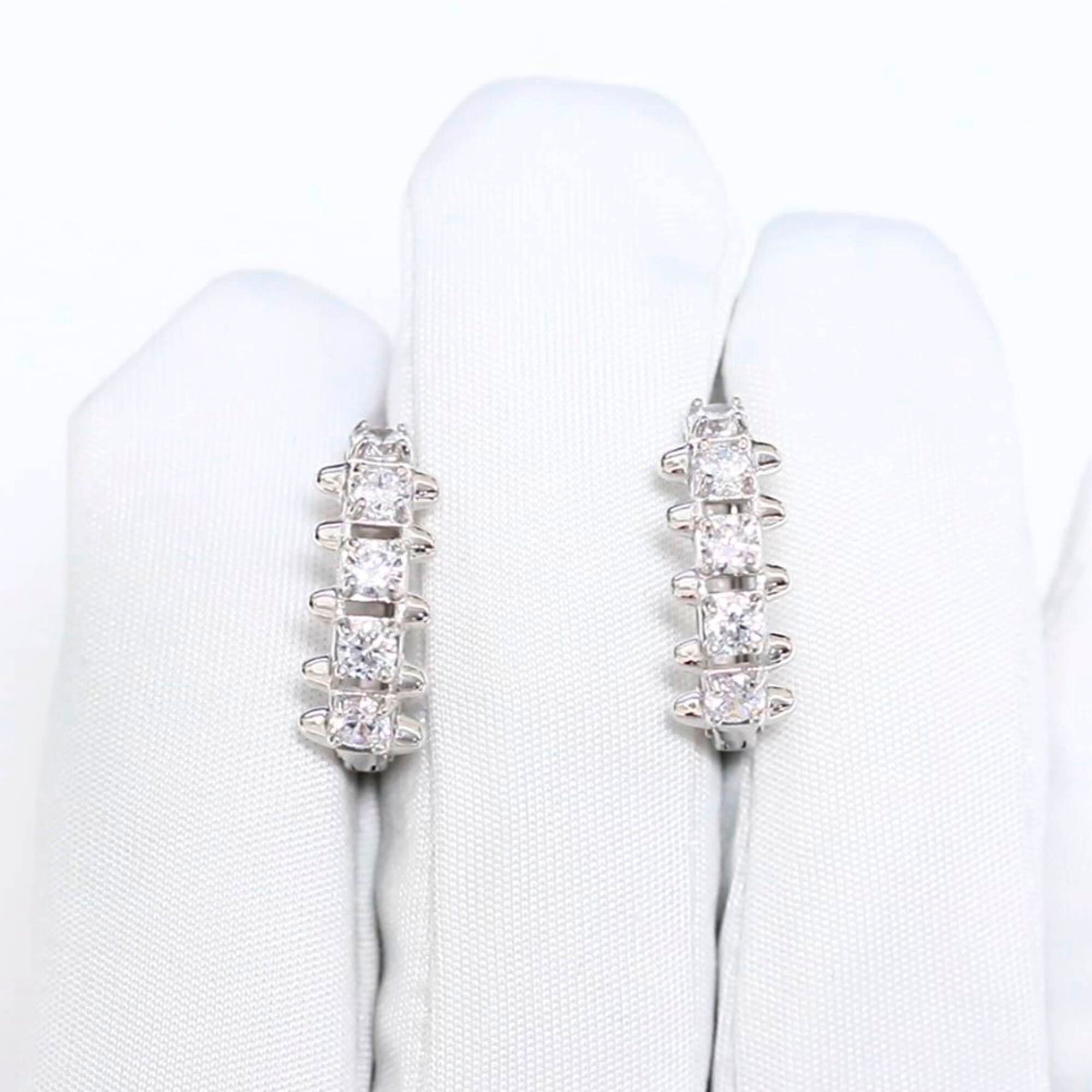 Серьги, серебро, 925 проба, родирование, фианит