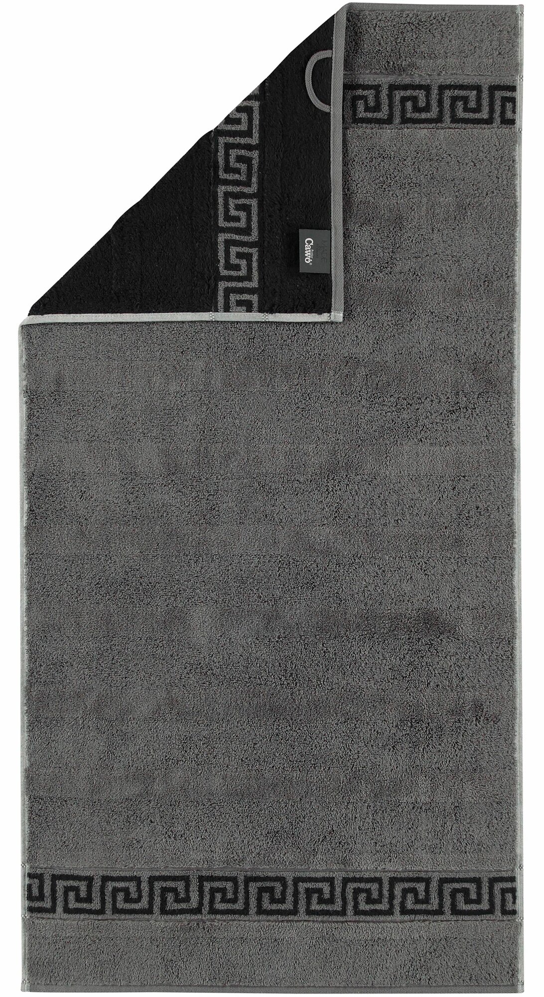 Полотенце махровое Cawo Noblesse Duo, черное/серое, 50x100см, хлопок 100%