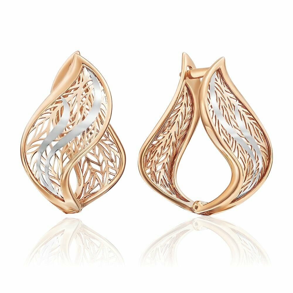 Серьги, красное золото, 585 проба