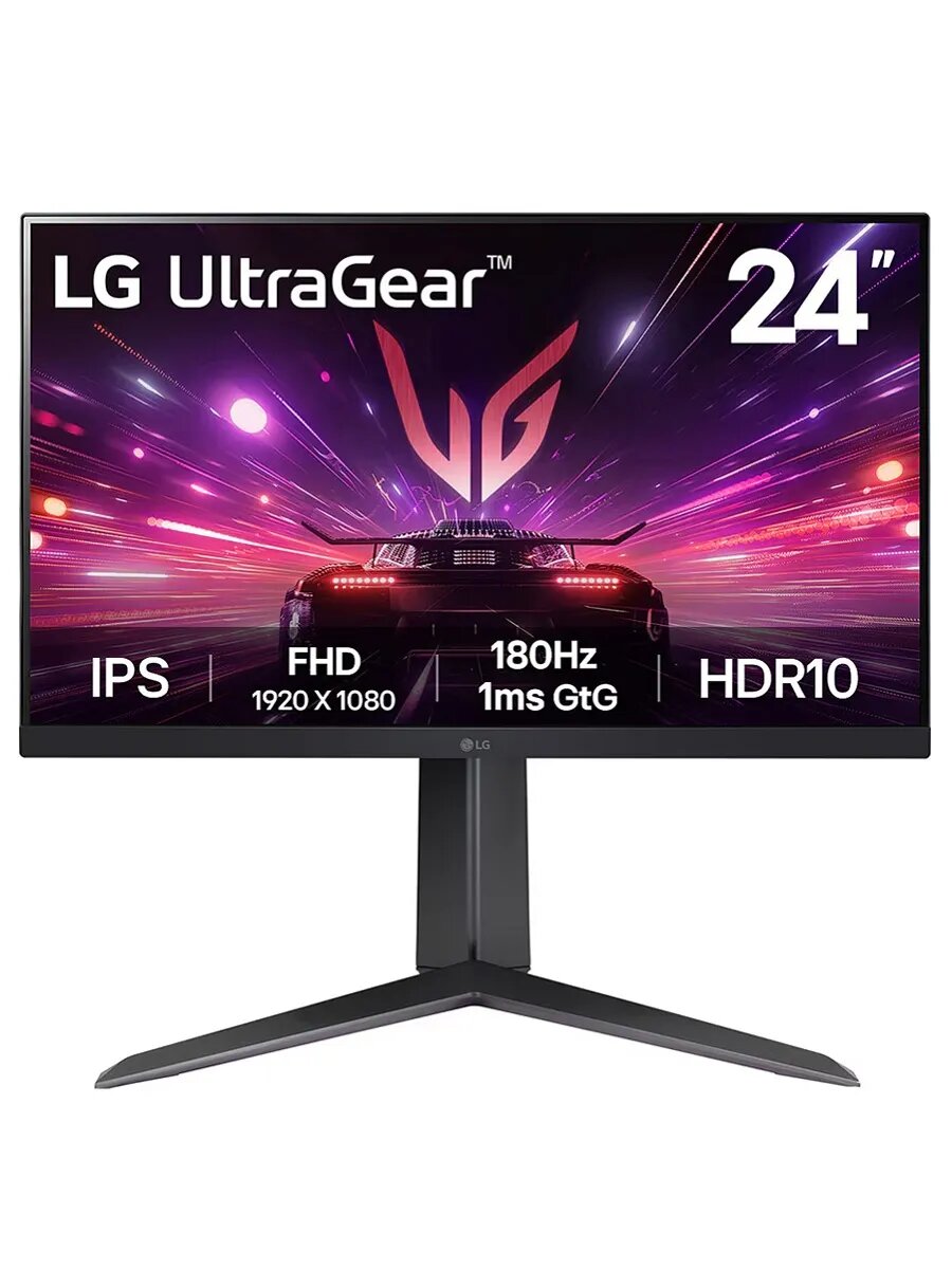 Монитор LG 23.8" 24GS65F-B (16:9, IPS, 180Hz, FreeSync, 1xHDMI, 1хDP, HAS)