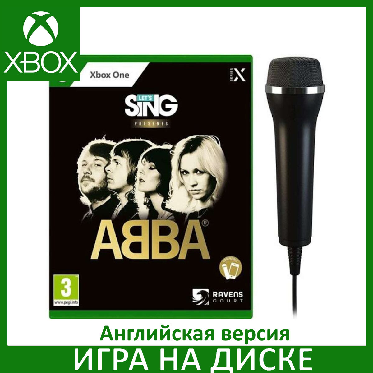 Игра Let's Sing: ABBA + Микрофон (Single Mic) Xbox One Английский язык Диск на Xbox One