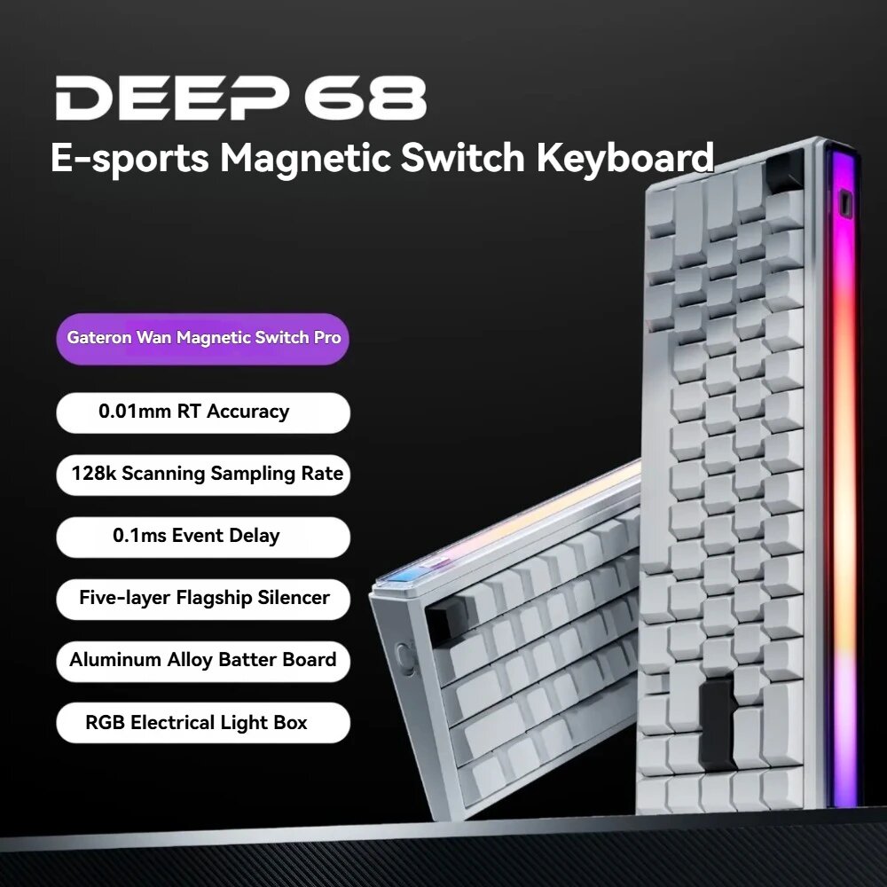 EWEADN DEEP68/80 Клавиатура с магнитным переключателем Проводная игровая механическая клавиатура с возможностью горячей замены RGB Lightbox 8K Customi FPS Красивая игровая механическая клавиатура