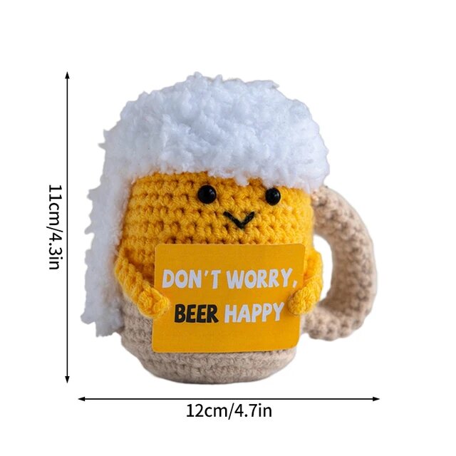 Вязаная крючком кукла с позитивной энергией, симпатичная мини-игрушка в виде обнимающейся картофелины, украшение ручной работы, кавайное вязаное крючком животное в подарок на Рождество