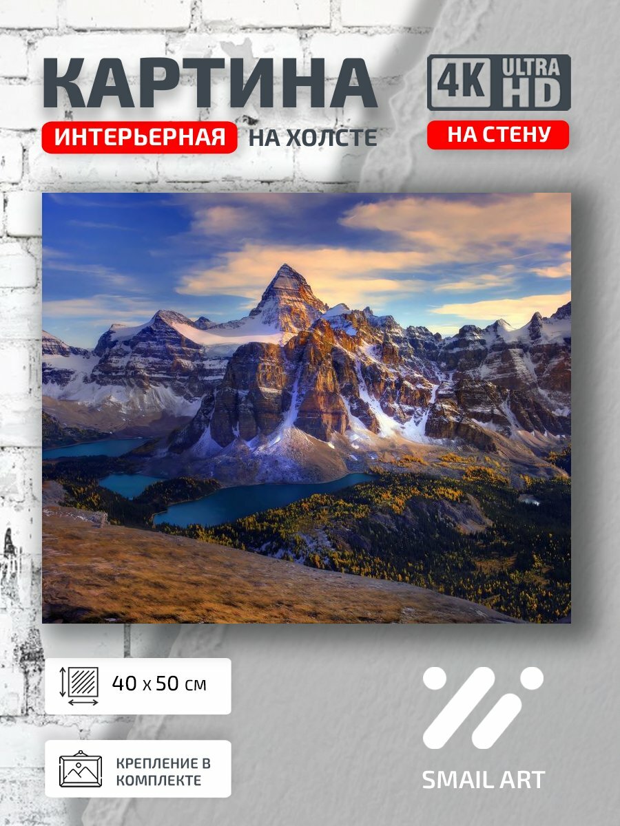 Картина на холсте интерьерная 40 на 50 на стену Горы Landscape для кафе пейзаж интерьер