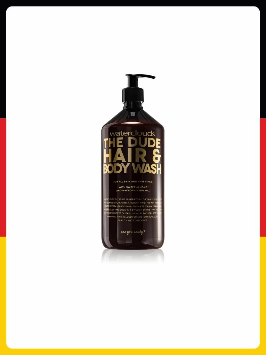 Средство для душа Waterclouds The Dude Hair & Body Wash Shower Gel & Shampoo 2 in 1, 1000 мл