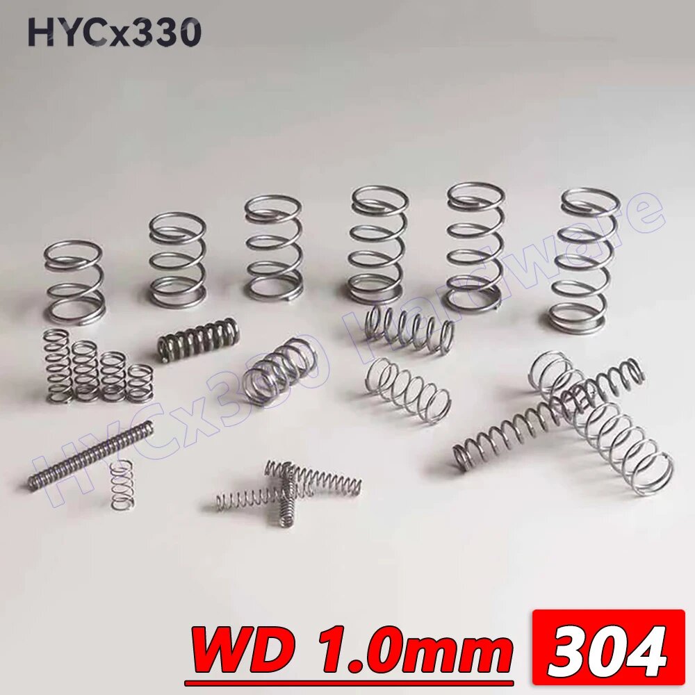 Пружины сжатия из нержавеющей стали 304, 8x25 мм (10шт)