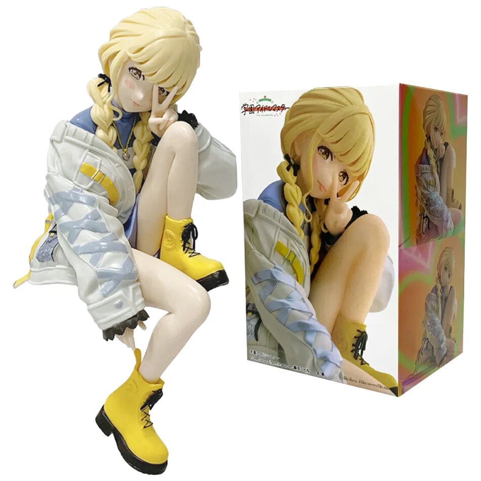 Фигурка Айдол Мастер Фуджита Циньин Из ПВХ — Модель Сидящей Фигурки С Руками, Аниме-декор Для Стола, 17 См, Коллекционная