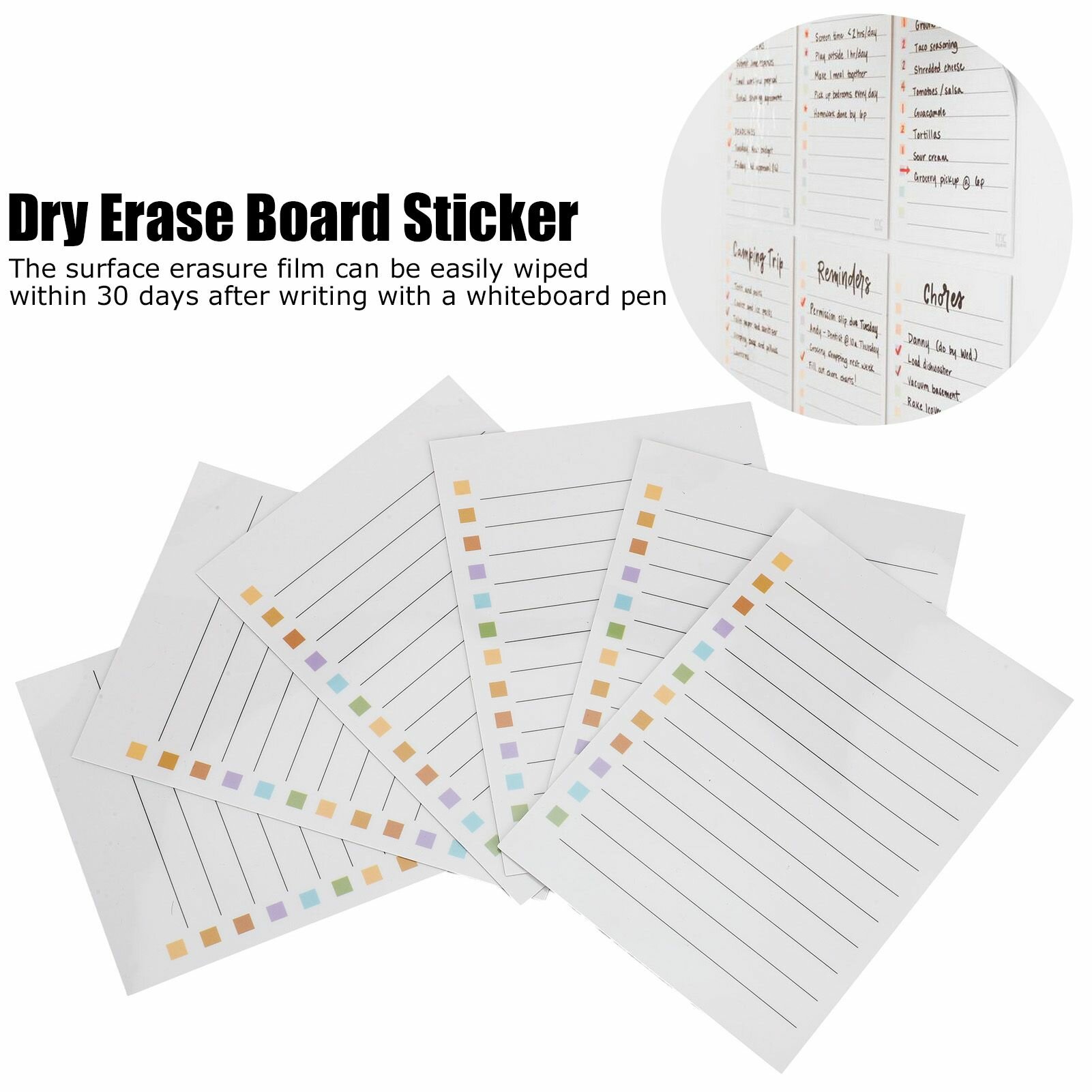Наклейка на доску, стираемая, моющаяся, список расписаний, многоразовые съемные заметки для столов, дверей, холодильников