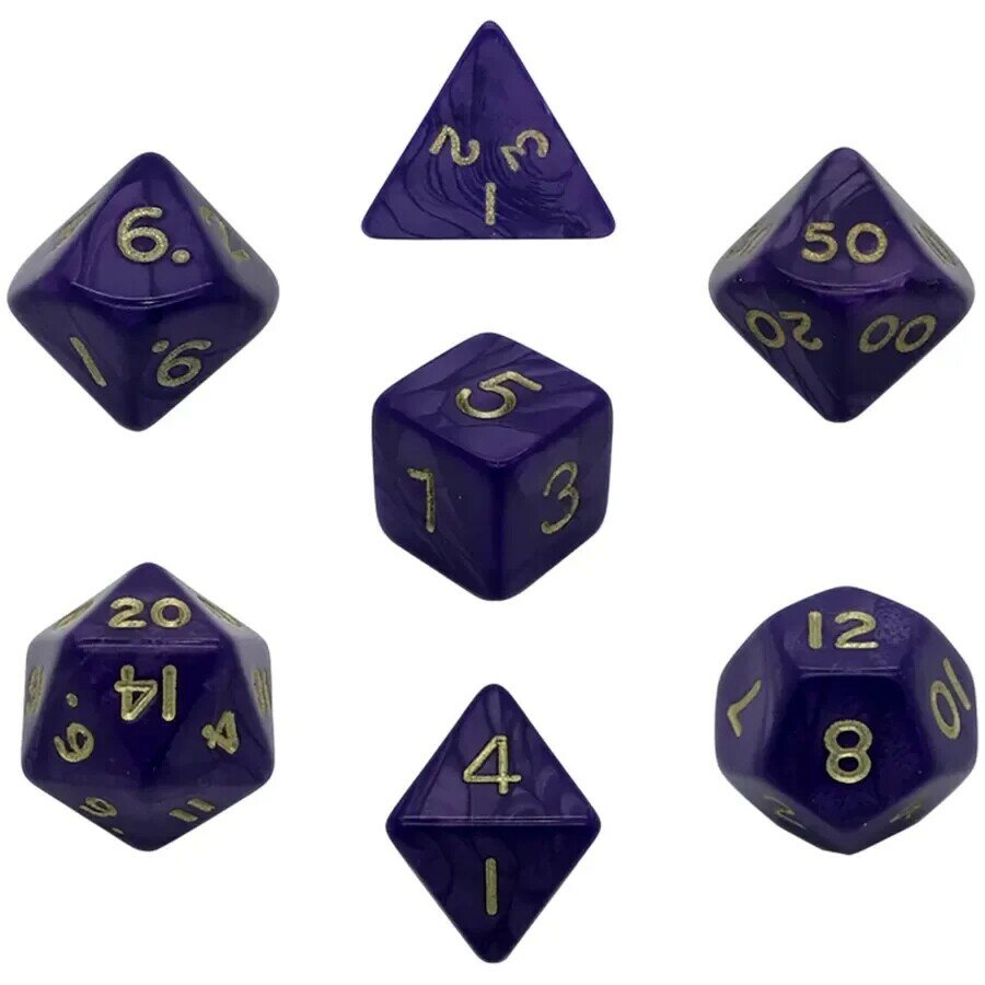 Набор кубиков Dice and Games для НРИ Pearl Poly Dice - Purple