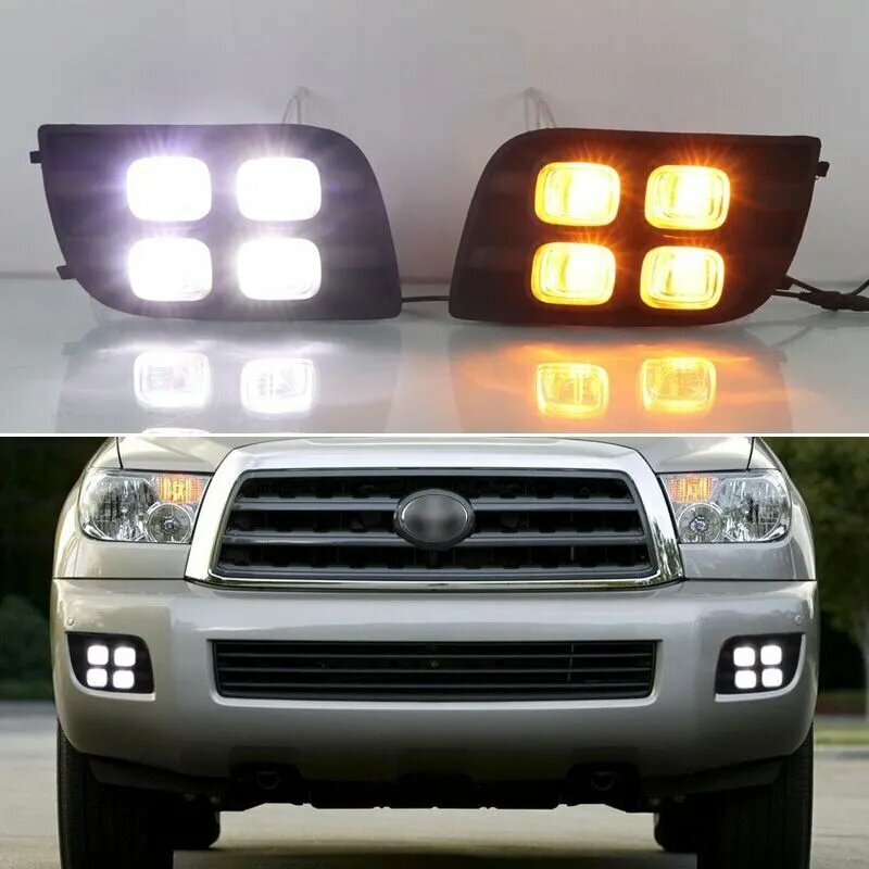 Фары автомобильные, Огни дневные ходовые, 2 шт, арт. Toyota Sequoia II 2007-2017