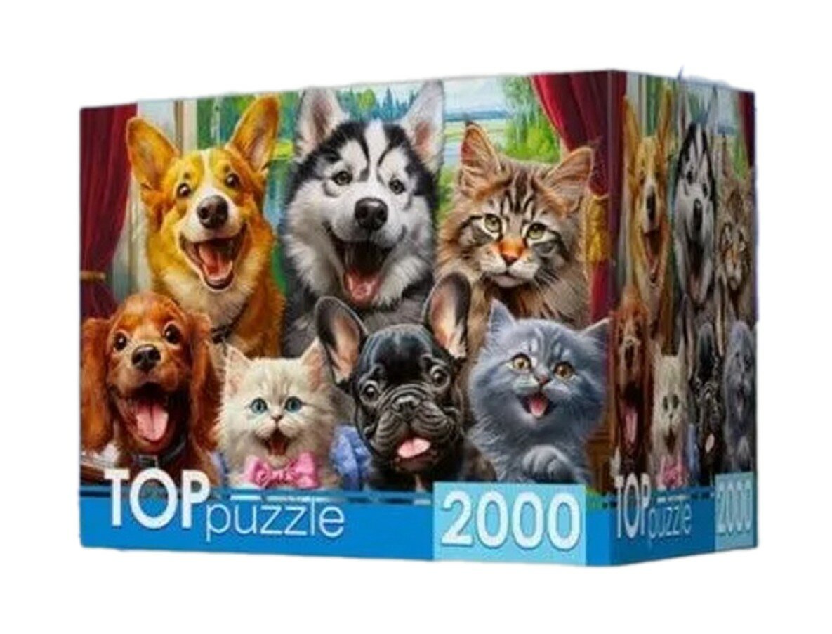 Пазл для взрослых TOP Puzzle 2000 деталей, элементов: Селфи пушистых друзей