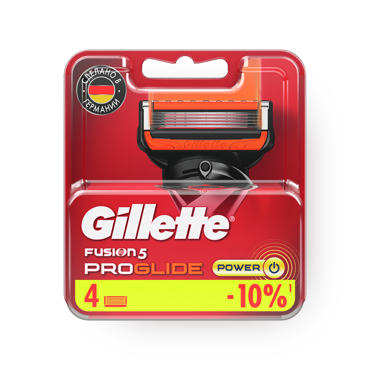 Кассеты Gillette Fusion5 ProGlide Power, 5 лезвий, черные/оранжевые