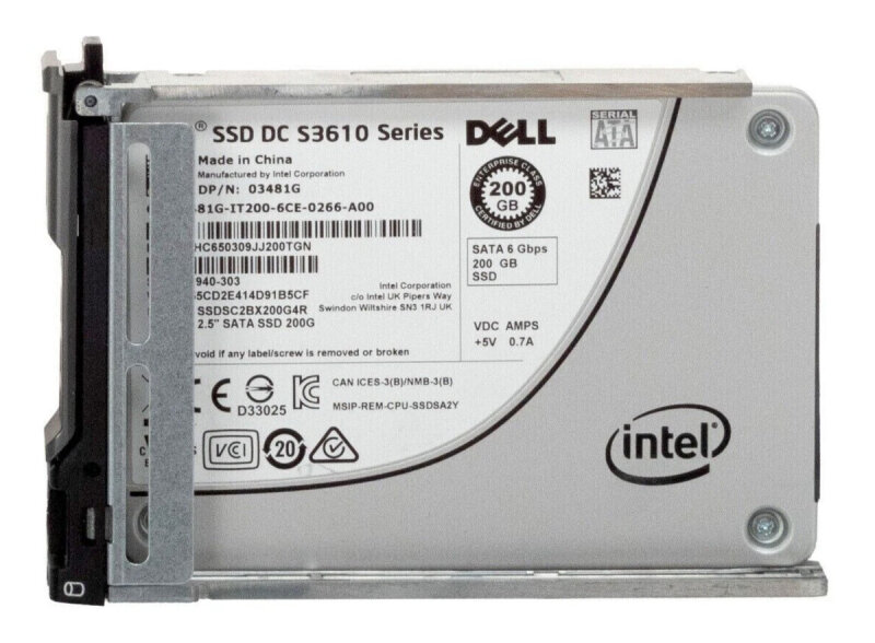 Жесткий диск Dell 03481G 200Gb SATAIII 2,5" SSD