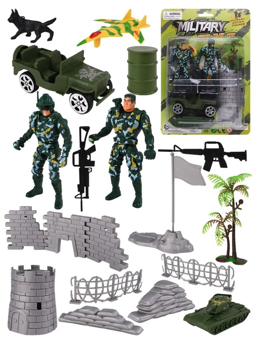 Игровой набор /Военные-2/(солдатики 2шт, машина и пр, в бли