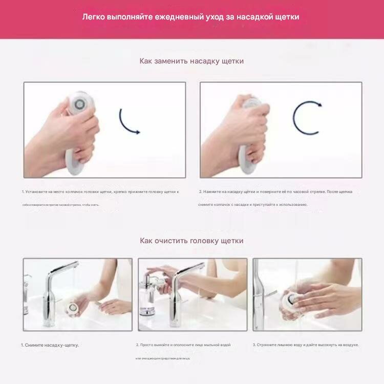 Электрощетка для очищения лица Очиститель лица，Clarisonic (Mia2), мойщик лица, ультразвуковой прибор Aria