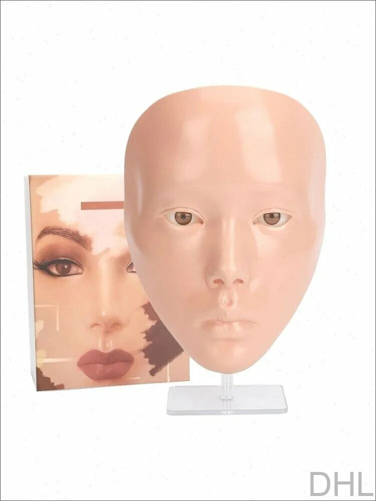 5D реалистичный манекен для макияжа всего лица с подставкой, многоразовый силикон, розовая кожа, идеально подходит для практики и обучения макияжу