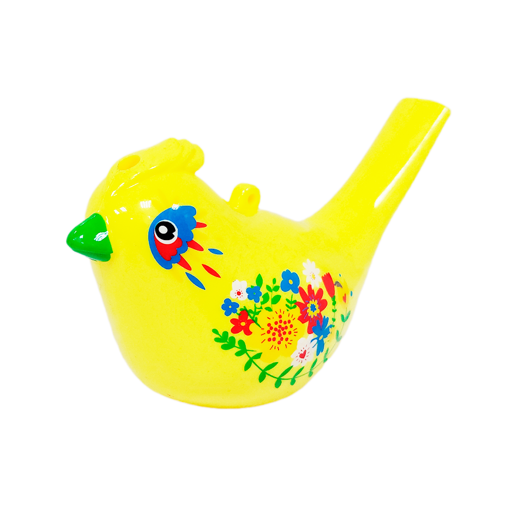 Свисток водяная птичка "Цветочек", желтый
