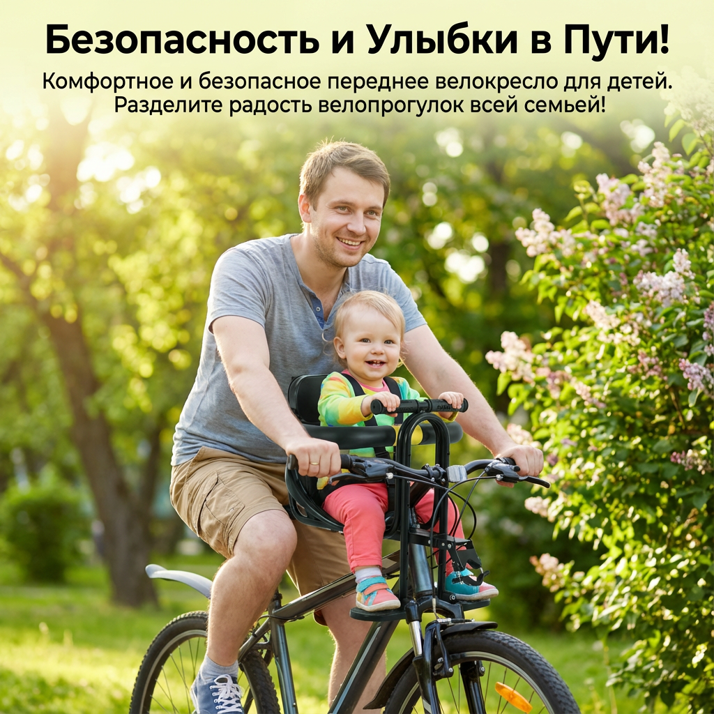 Xiaomi YouPin Детское переднее велокресло на раму | Безопасное, удобное для семейных прогулок