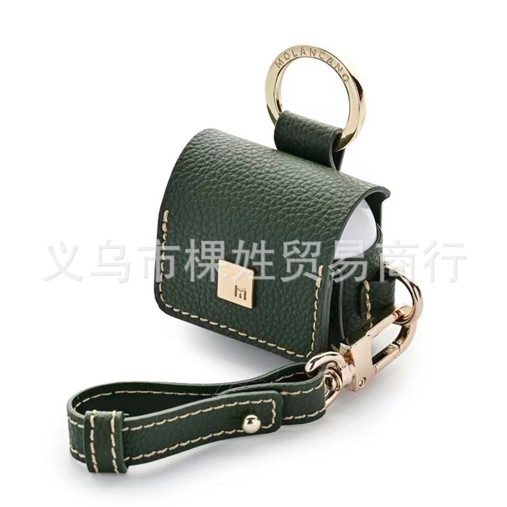 Темно-зеленый чехол с кожаным покрытием для Apple AirPods 3, защита наушников