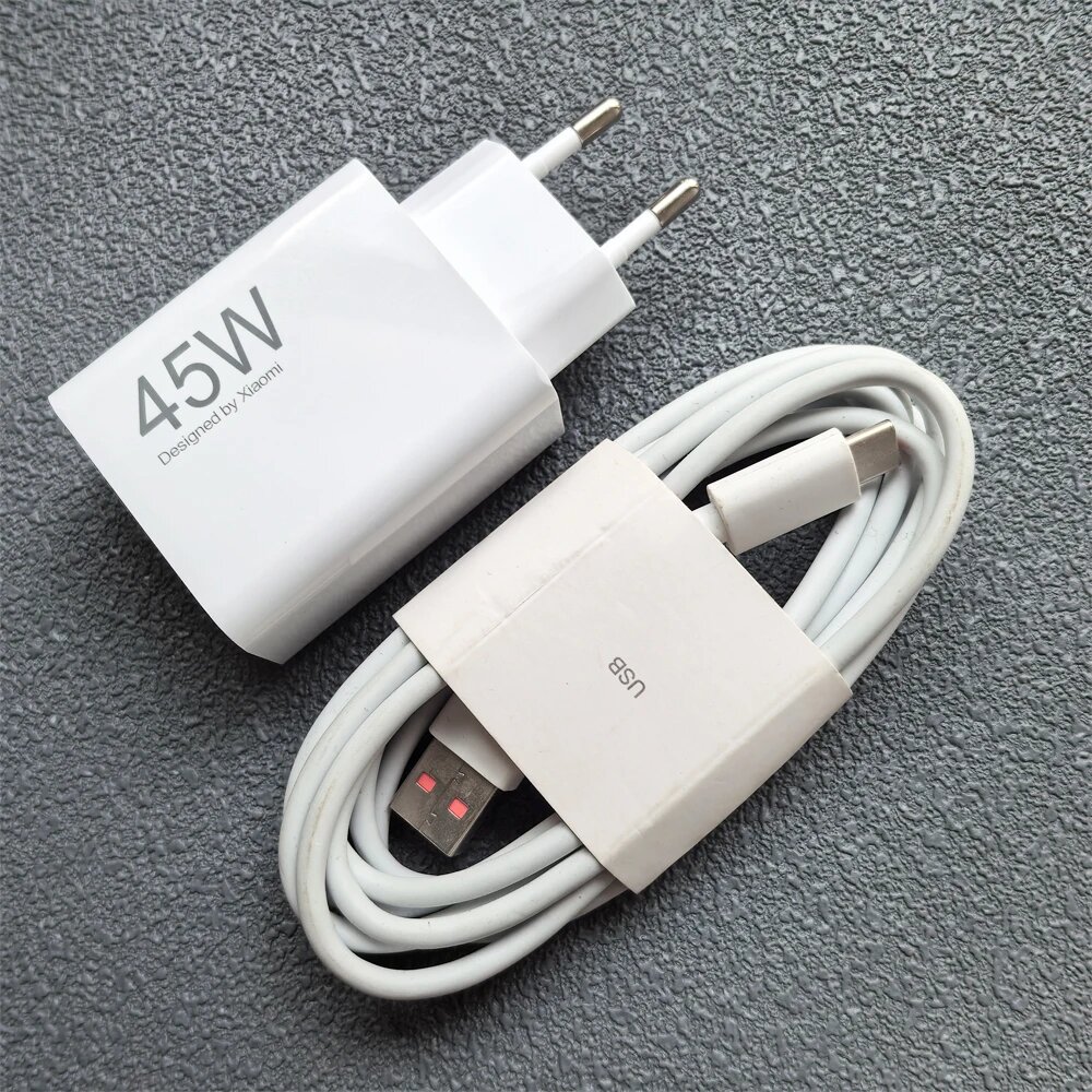 Оригинальное зарядное Xiaomi 45W EU с кабелем USB-C 2M