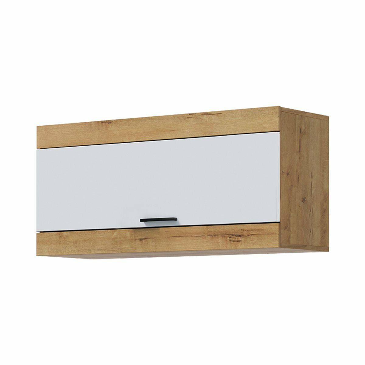 Шкаф навесной "Прага" - Дуб Вотан / Белый гладкий