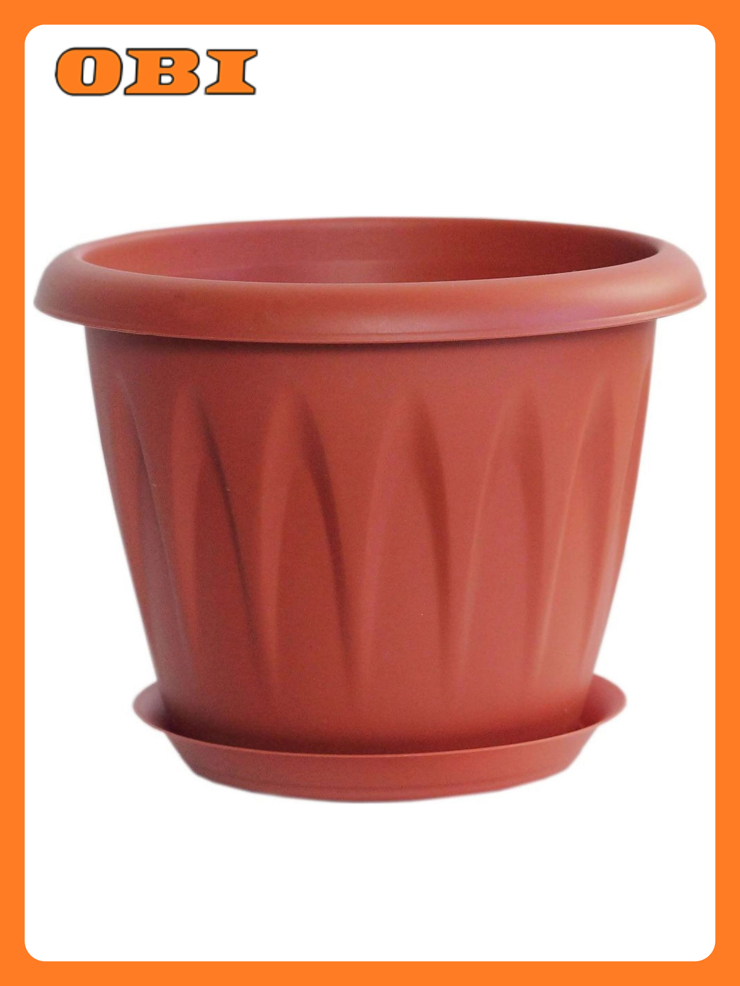 Кашпо IDEA Алиция d16 см 1,4 л полипропиленовое терракотовое с поддоном