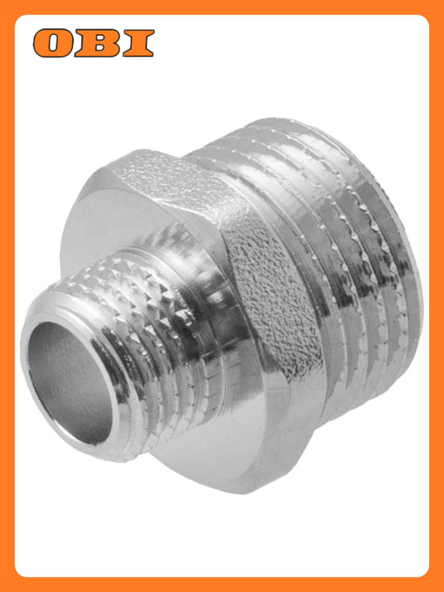 Ниппель-переходник MPF, латунь, 1/2" x 1/4", никелированный, 26 мм