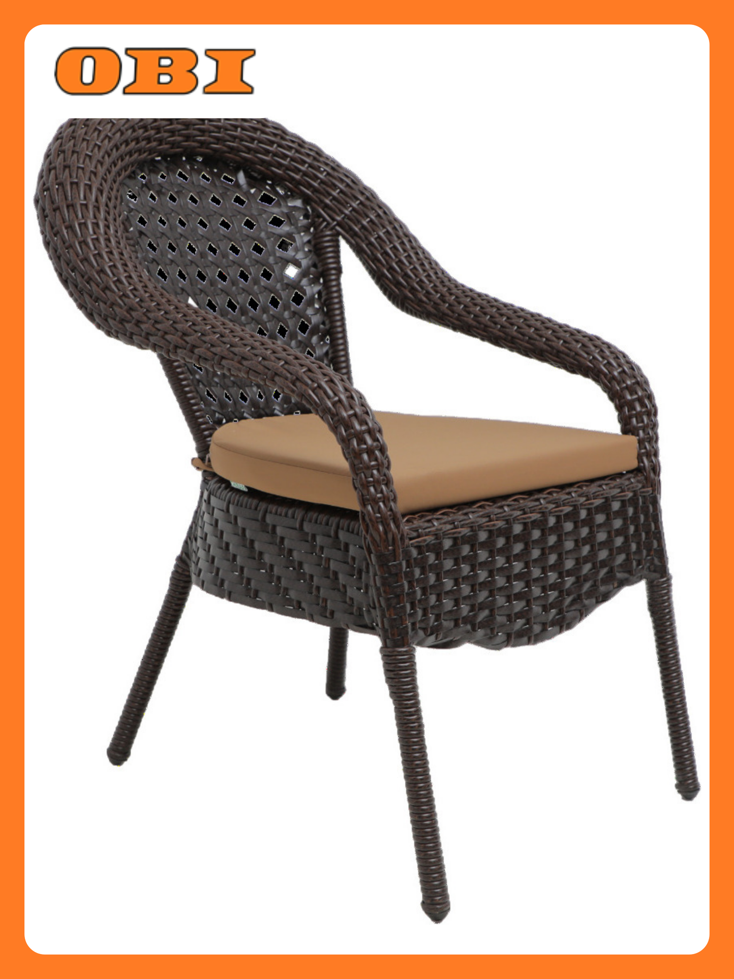 Кресло садовое "Deco comfort", искусственный ротанг, коричневое, 70x75x95см