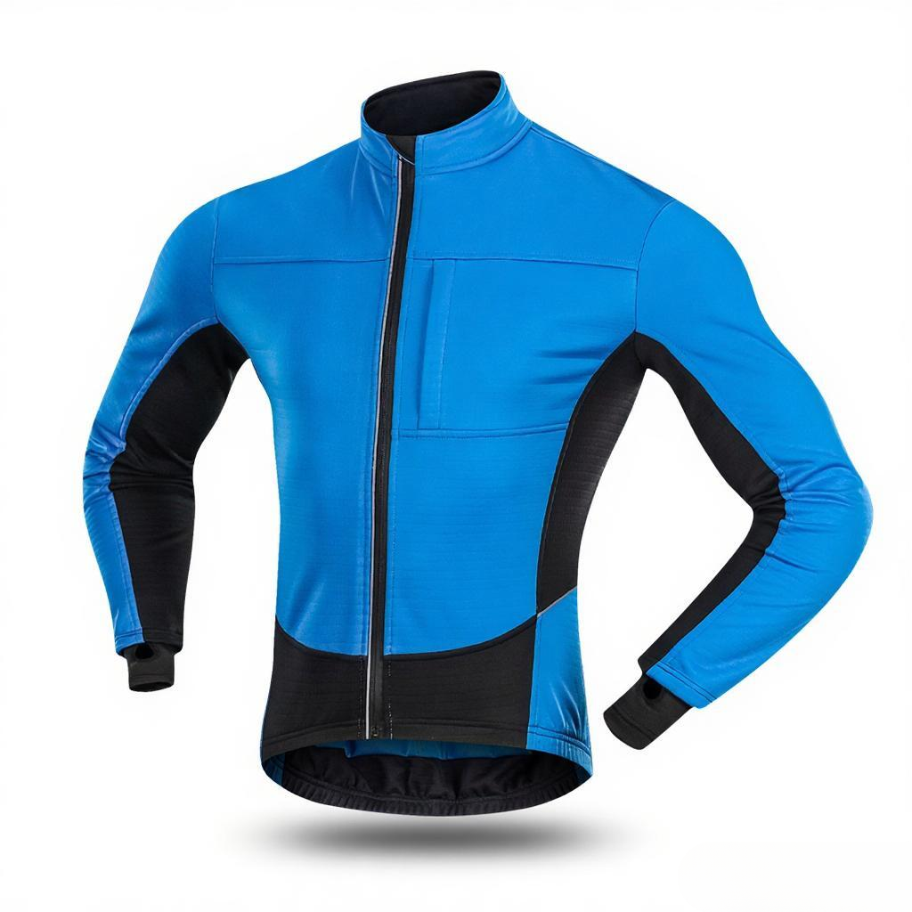 Мужской ветрозащитный велосипедный куртка зимняя теплая с пуховым флисом MTB для велосипеда езды бега одежда спортивная куртка пальто, размеры EU S (грудь 41.7"), M (грудь 44.1"), L (грудь 46.4"), XL (грудь 48.8"), XXL (грудь 51.2"), материал