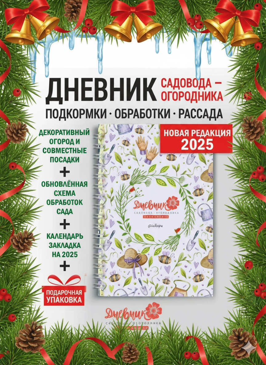 Дневник садовода-огородника iulkapu, белый, А5, твердый переплет
