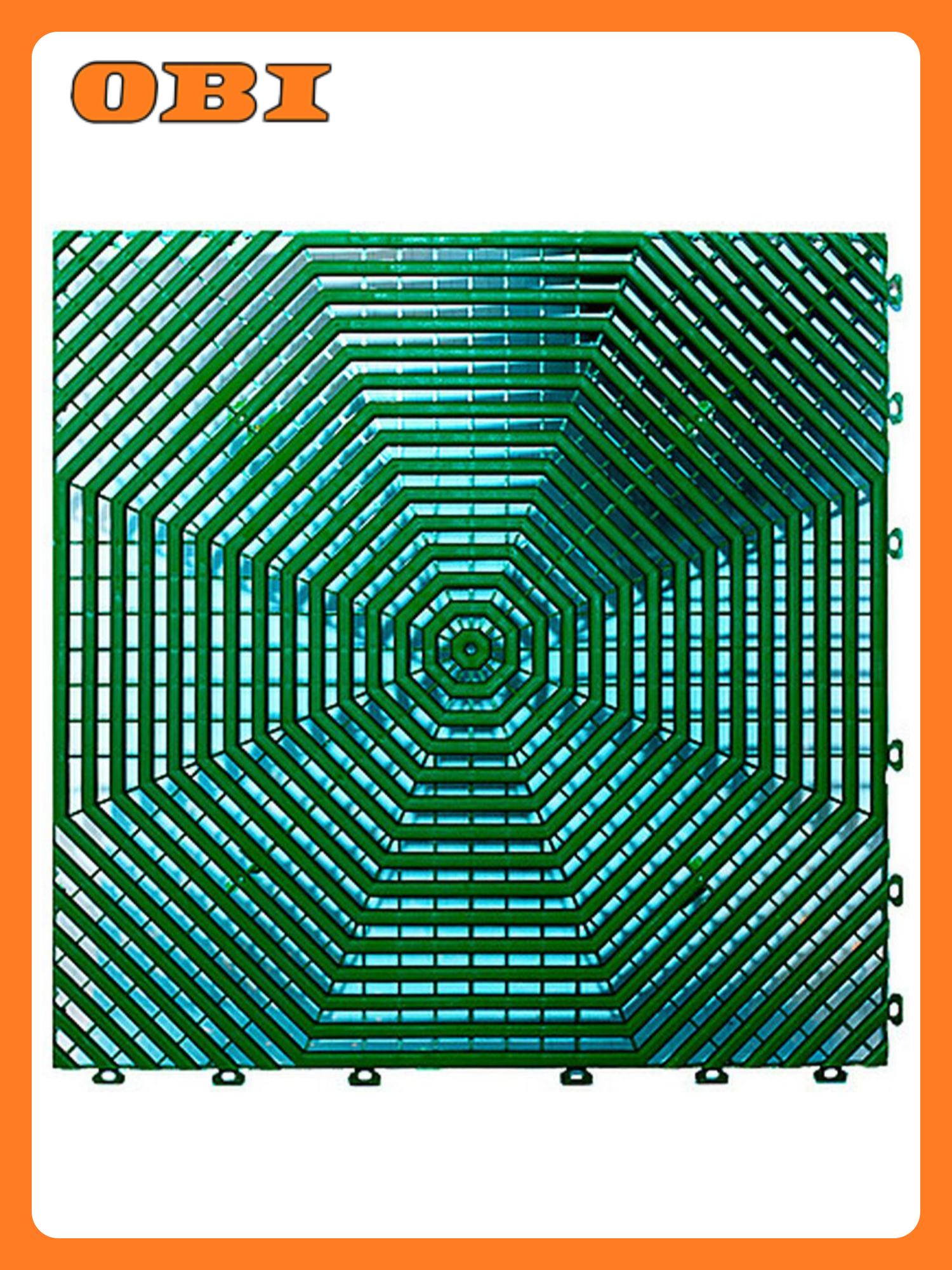 Модульное покрытие Helex, противоскользящее, зеленое, 41x41 см