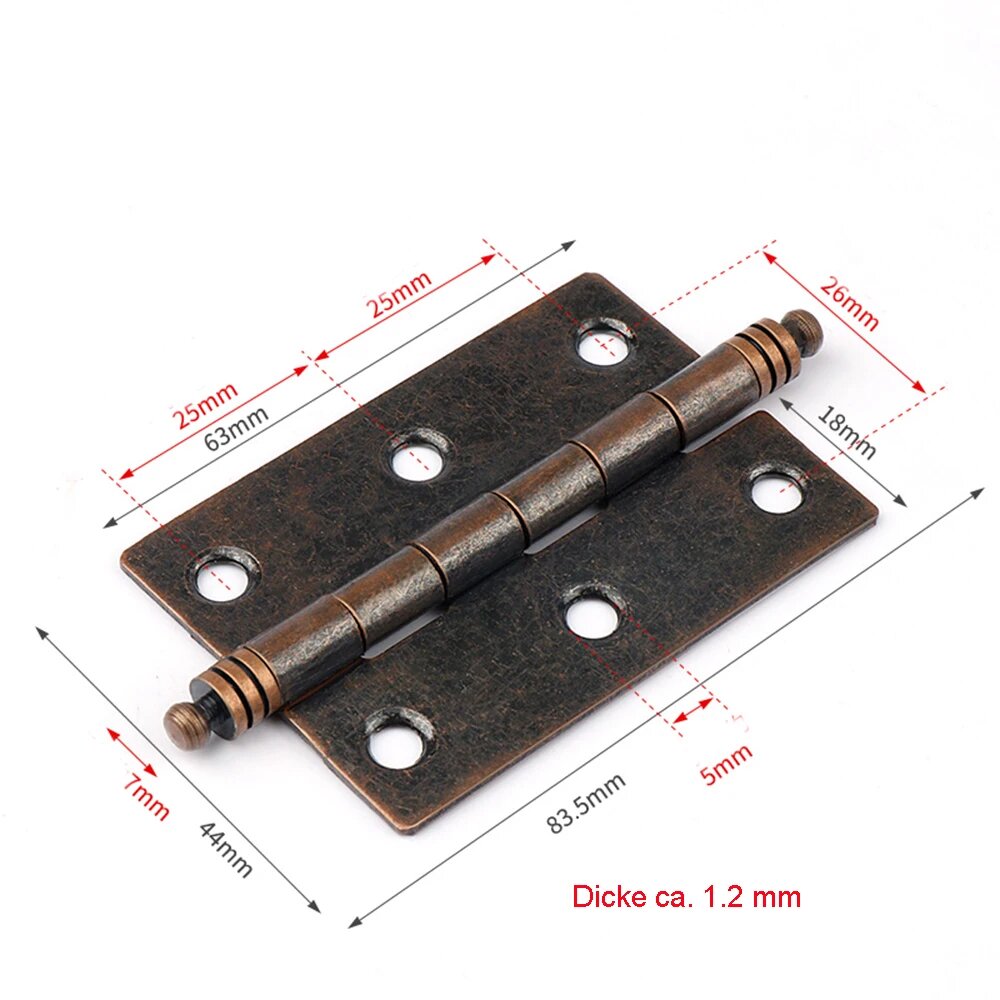 Мебельные петли стальные 2 шт 44x83.5mm Red Copper