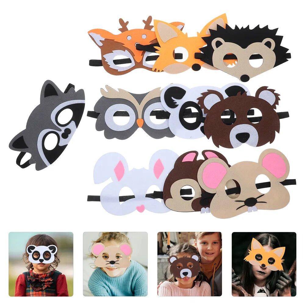 Маски Животных, Фетр, Аксессуары Для Костюмов, 10 Шт, Для Праздников