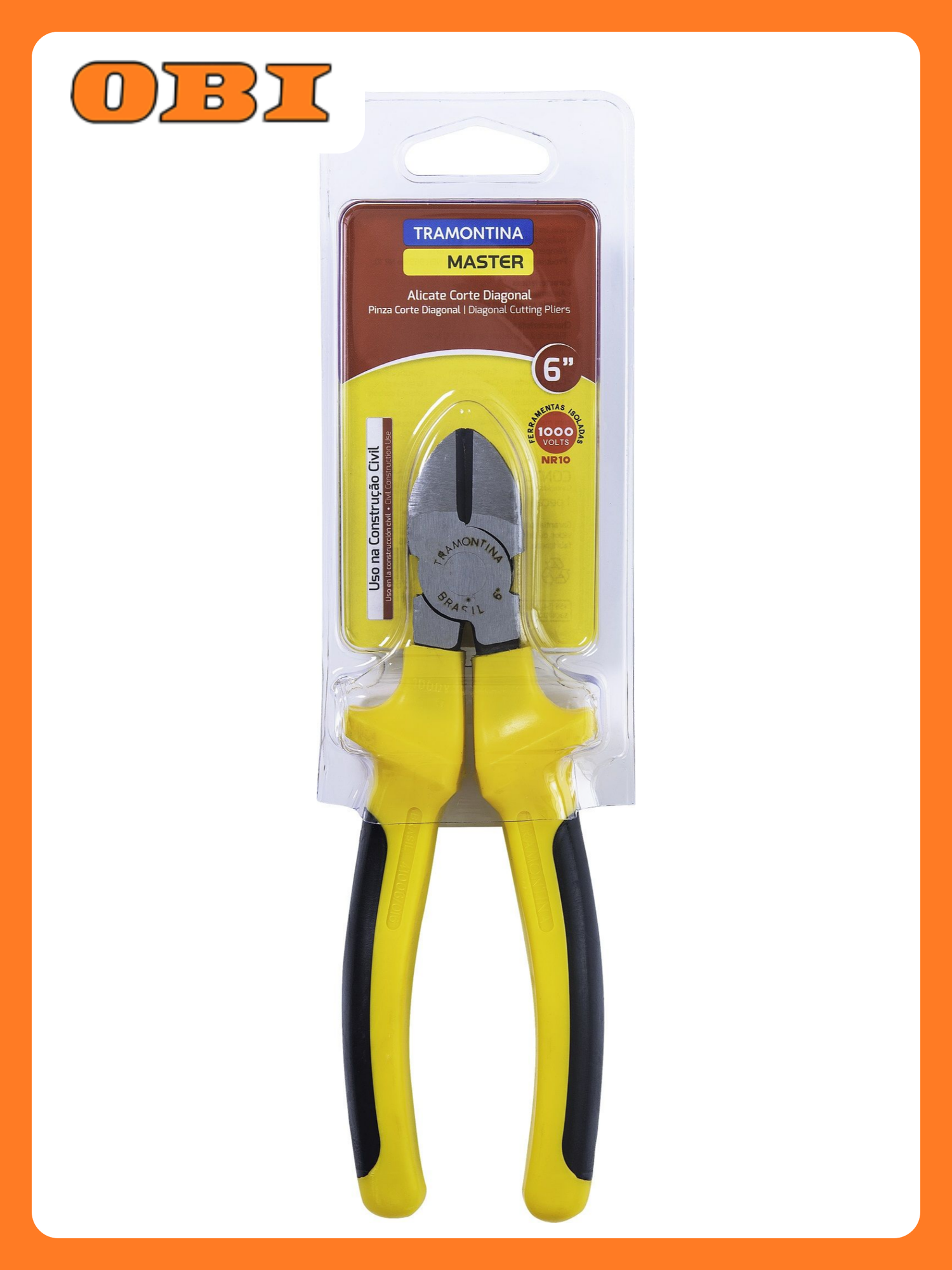 Кусачки диагональные комбинированные 150 мм, с изоляцией 1000 В