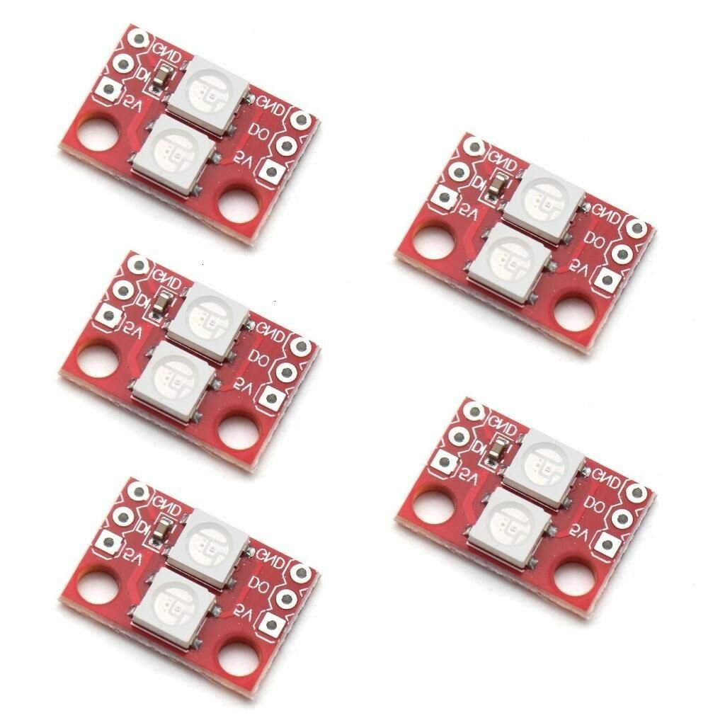 5 2-разрядных светодиодных полноцветных световых модулей WS2812 5050 RGB LED