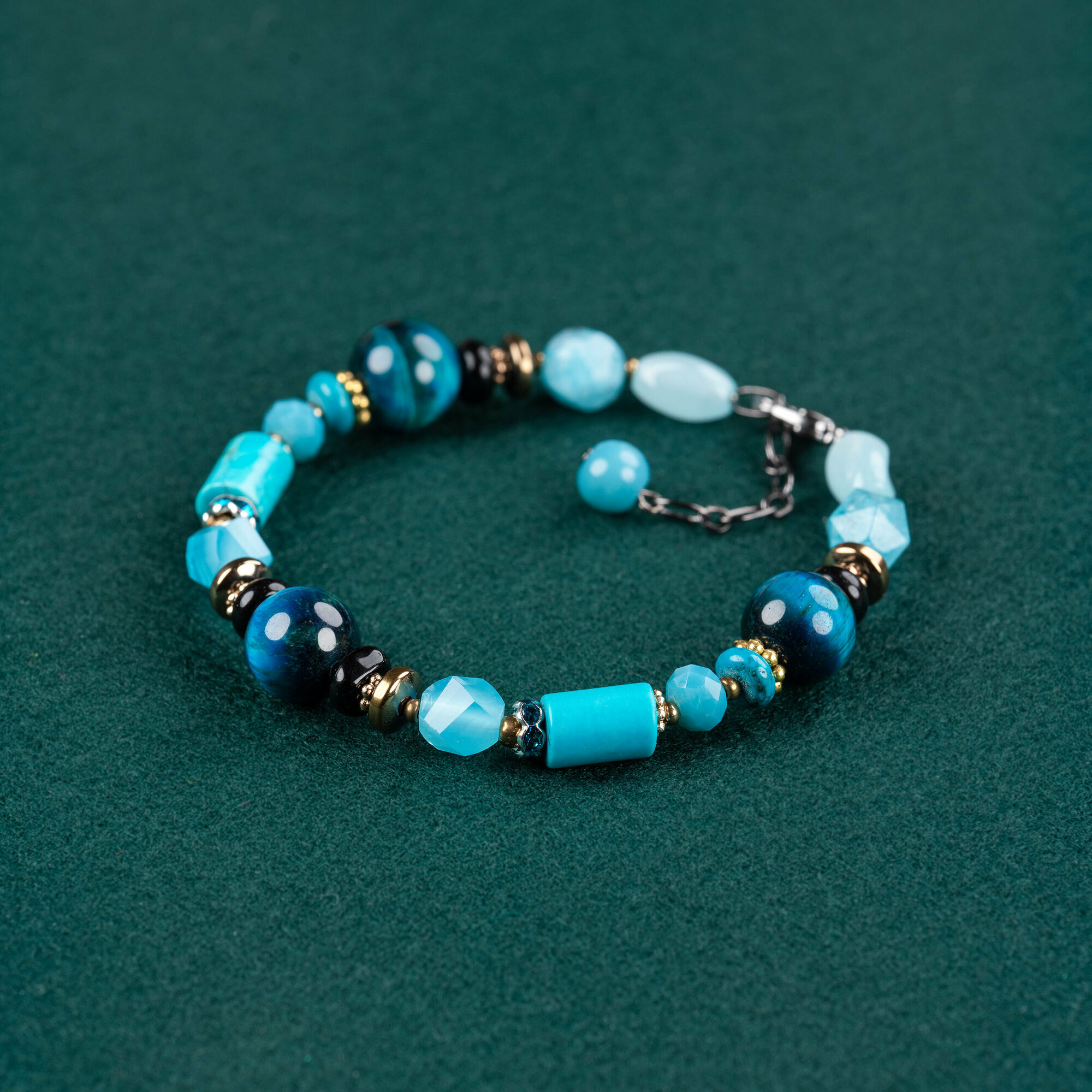 Браслет, тигровый глаз, кварц