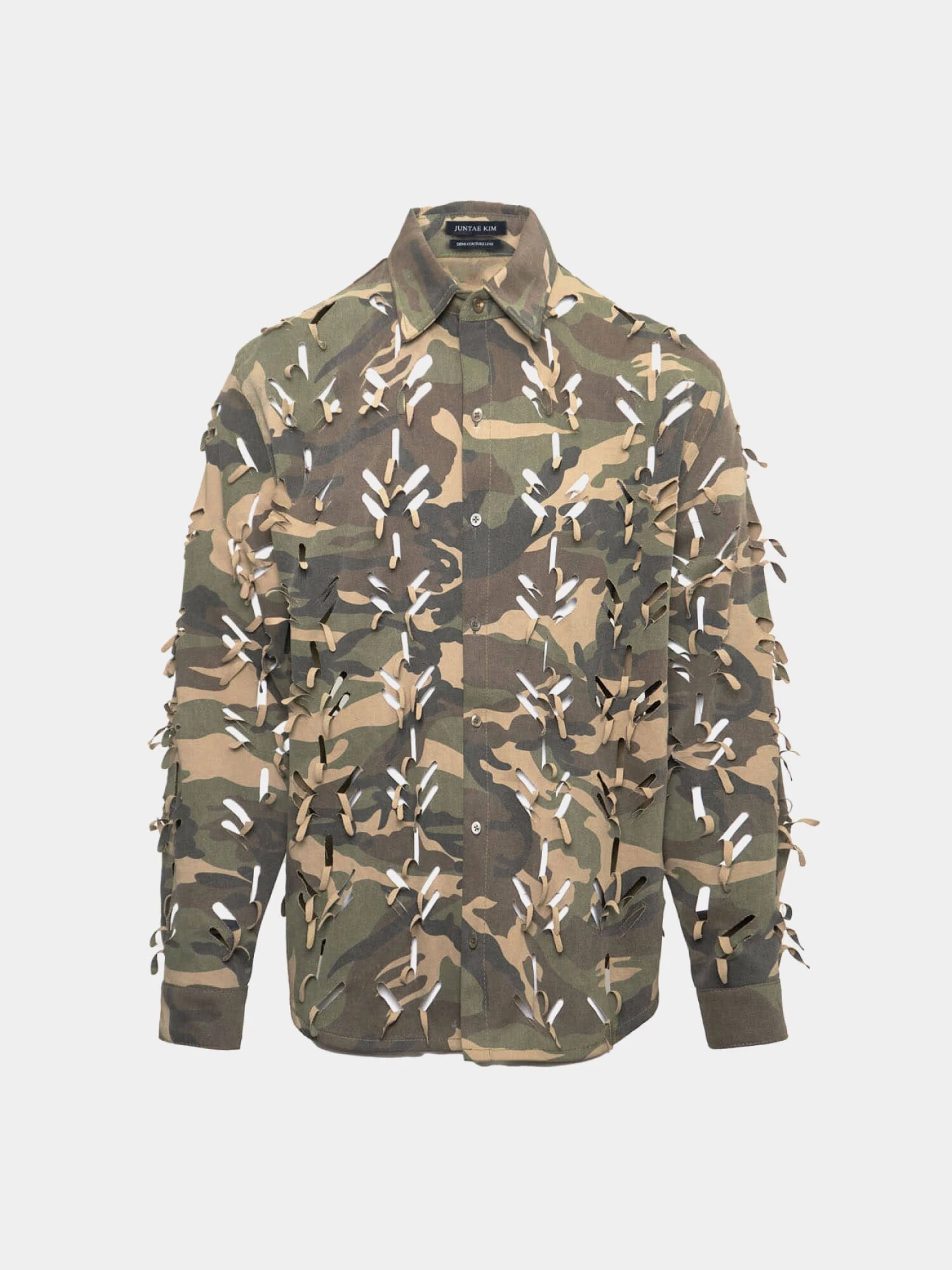 Рубашка JUNTAE KIM Laser-Slashed Camouflage