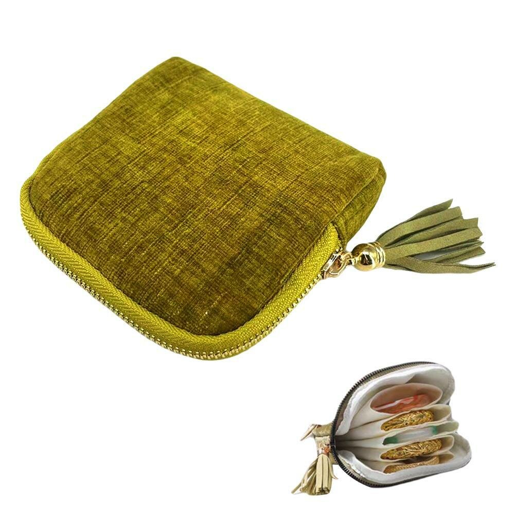 Портативная сумка для украшений с зажимом-молнией и кисточкой многоярусное хранение браслетов кристаллами, жемчужных браслетов, стильная сумочка