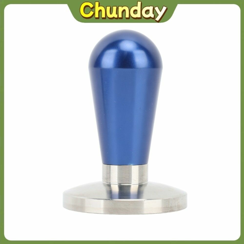 Трамбовка для кофе 58 мм, синяя, с ручкой из алюминиевого сплава.