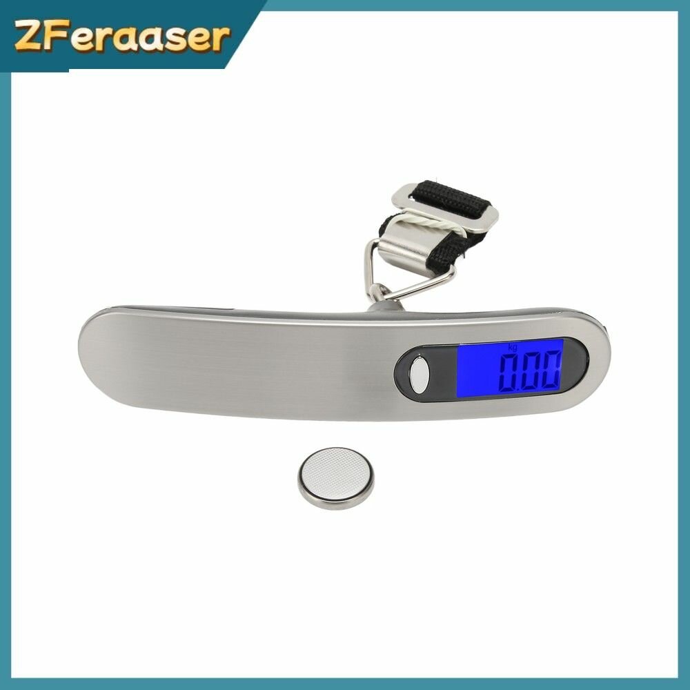 Портативные цифровые весы для багажа, нержавеющая сталь, ЖК-дисплей