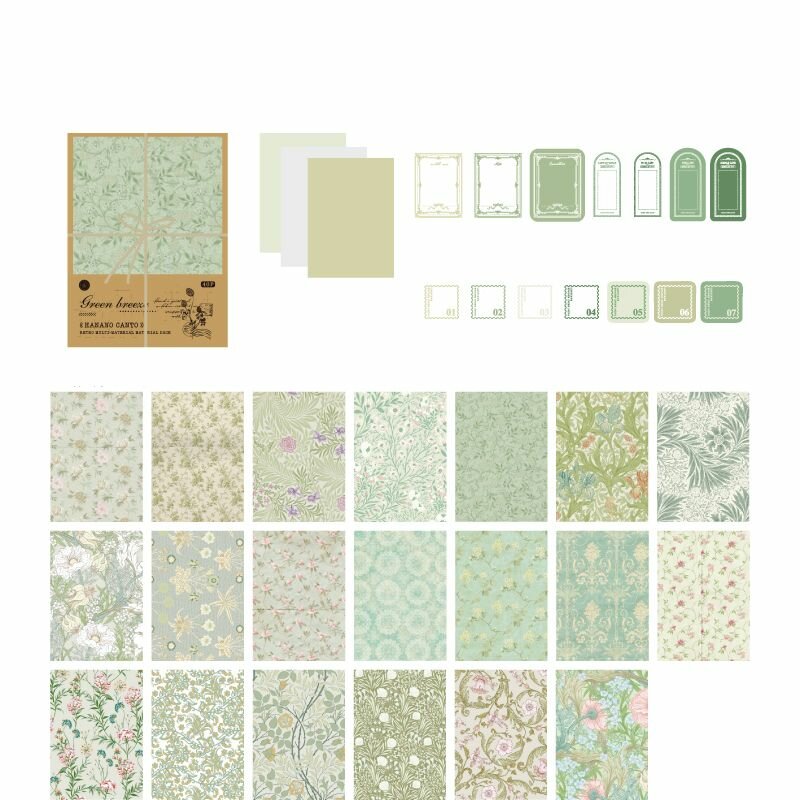 Бумага для скрапбукинга, Mr.paper, 40 листов/уп, винтажный стиль, материал с богатым рисунком для украшения подарков, поздравительных открыток