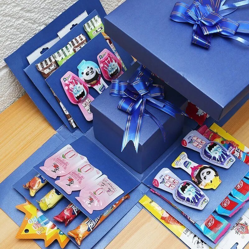 Подарочная коробка распадающаяся 5 шт/ коробка раскладушка для сюрпризов и сладостей