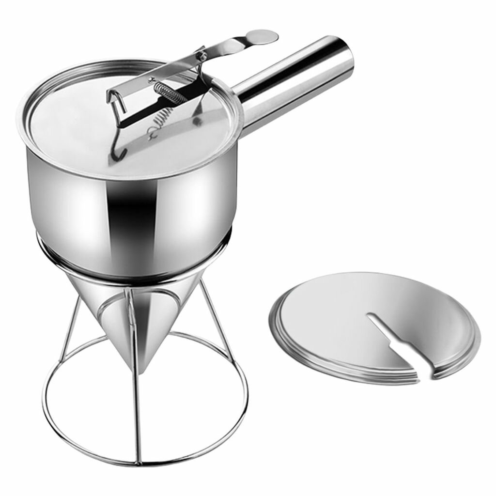 Эффективная форма воронки из конуса из нержавеющей стали Такояки с антилип -ручкой для домашних кухонь и продовольственных киосков, - Стиль B